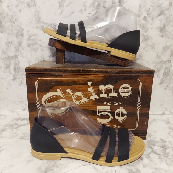 CROCS | Shoes | Preowned 220 Crocs Tulum Open Flat | Poshmark